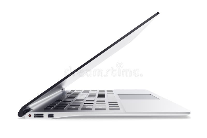 Laptop Side View Vector Icon Concept Screen. Business Computer Office ...