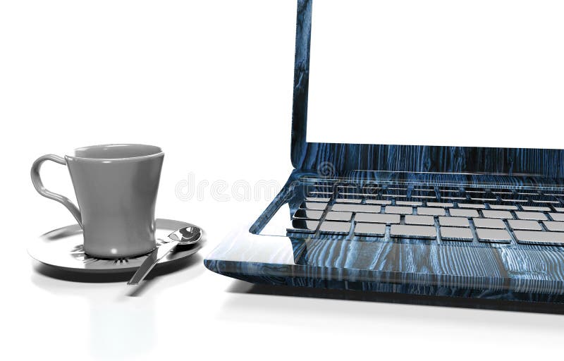 Laptop Isolated on White with Clipping Path, 3d Render Stock ...