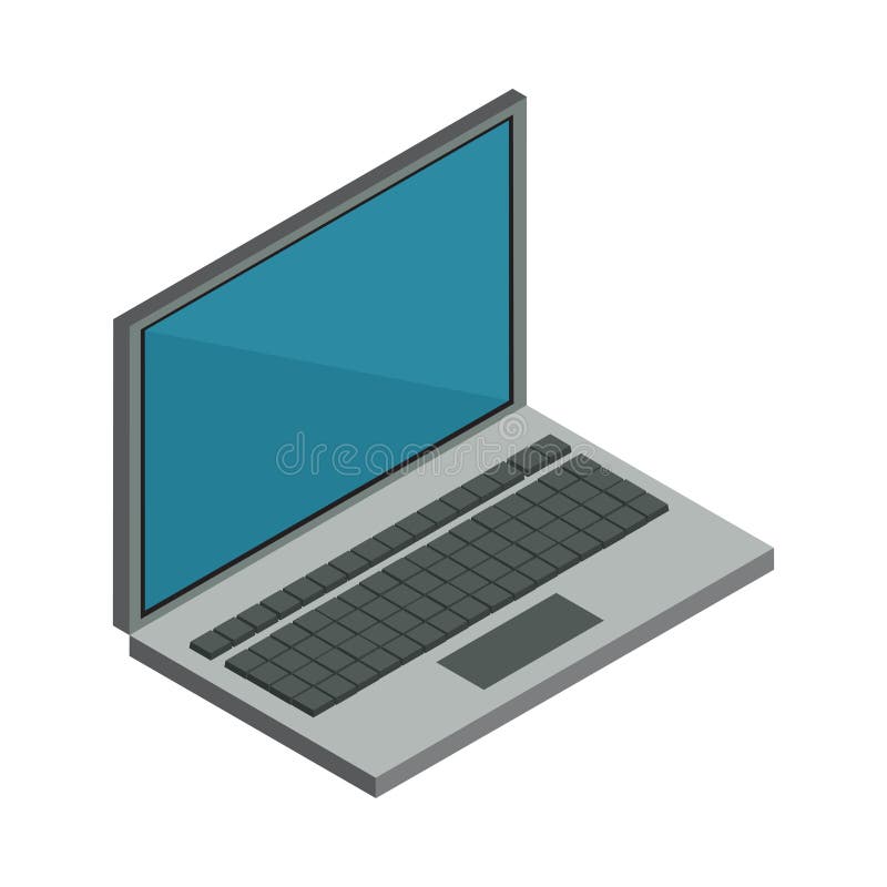 Laptop Isometric Icon stock vector. Illustration of electronic - 272644733