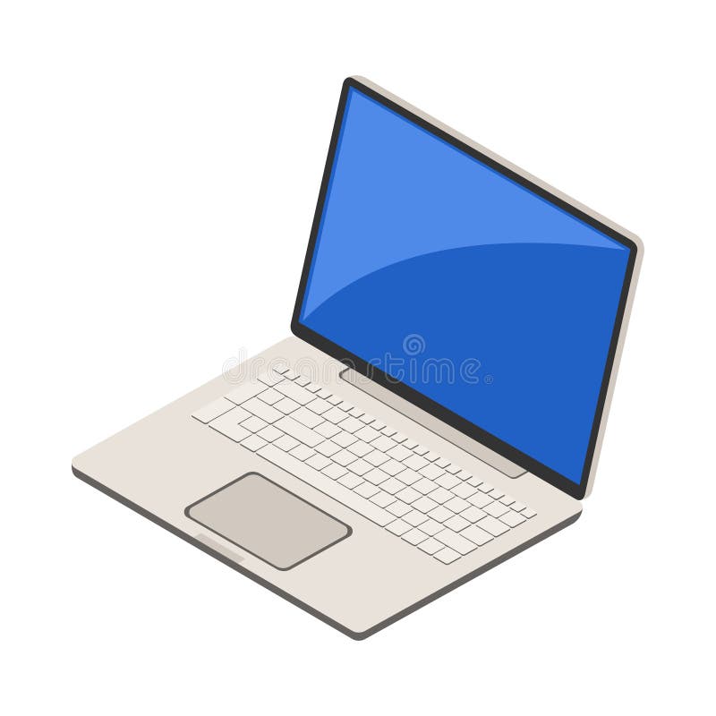 Laptop Isometric Illustration Stock Vector - Illustration of office ...