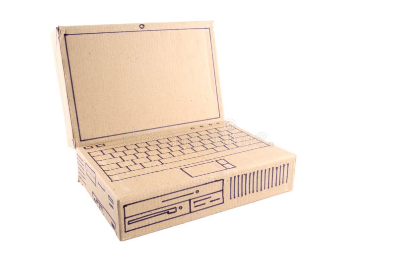 Laptop - Karton stock foto. Image of achtergrond, doos - 33719182