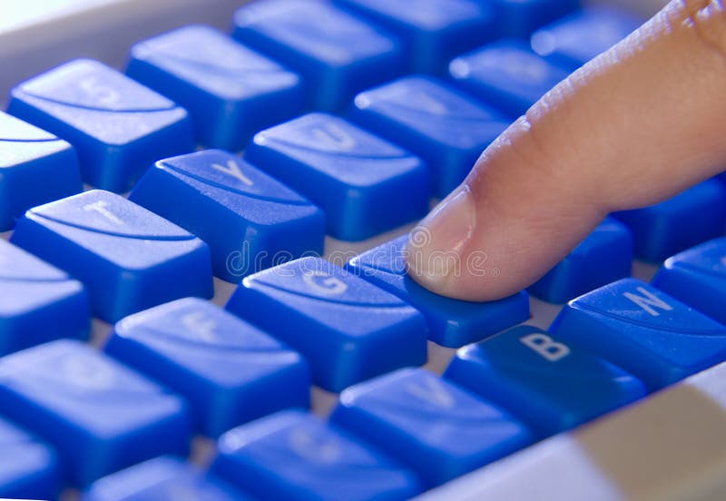 Finger Typing Computer Keyboard Stock Image - Image of abstract, close ...