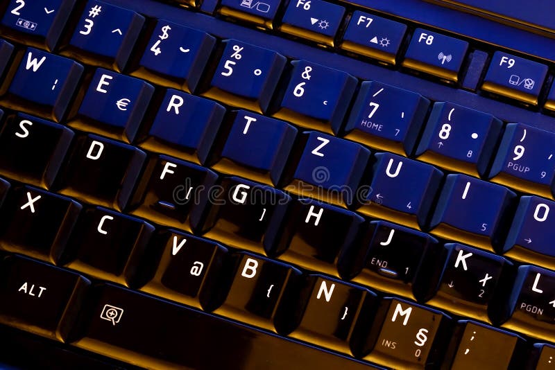 Blue computer keyboard stock image. Image of dark, high - 10186557