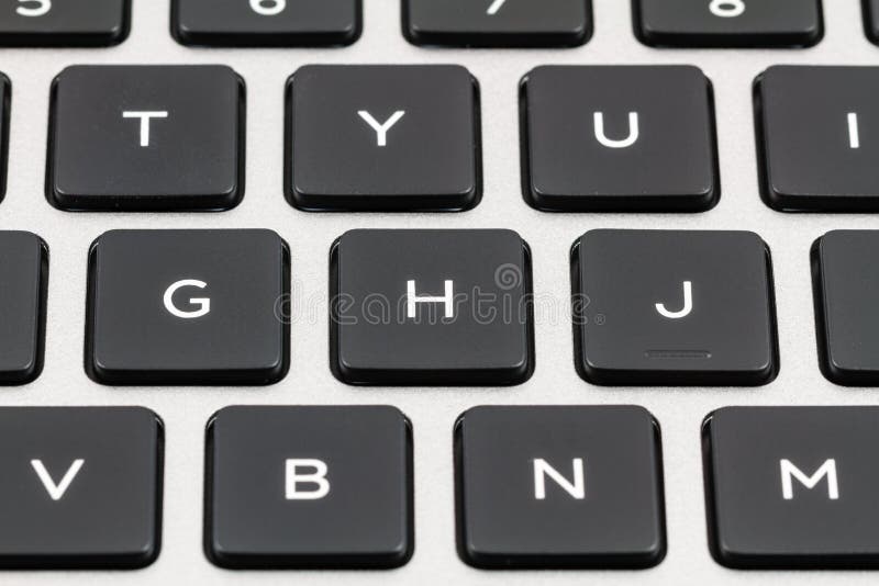 Laptop Keyboard with Black Keys. Closeup Stock Image - Image of ...
