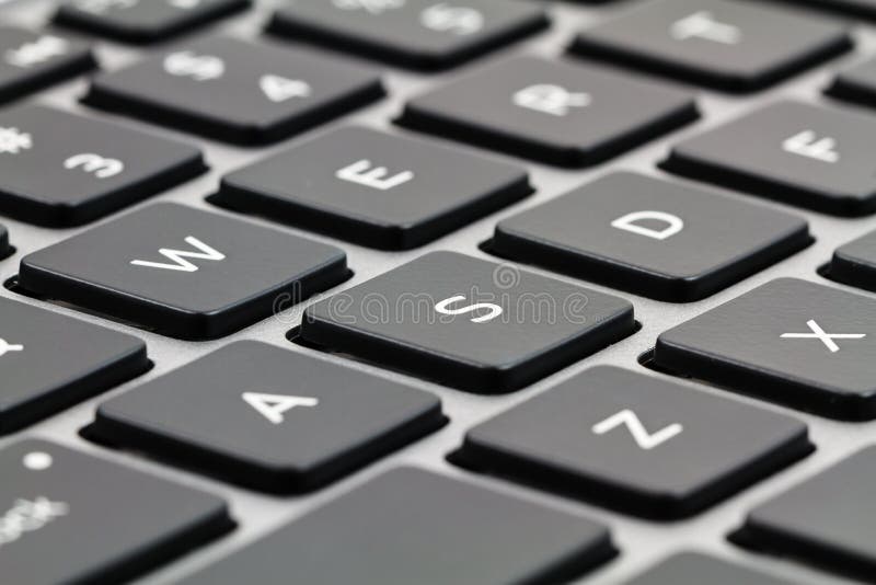 Laptop Keyboard with Black Keys. Closeup Stock Photo - Image of black ...