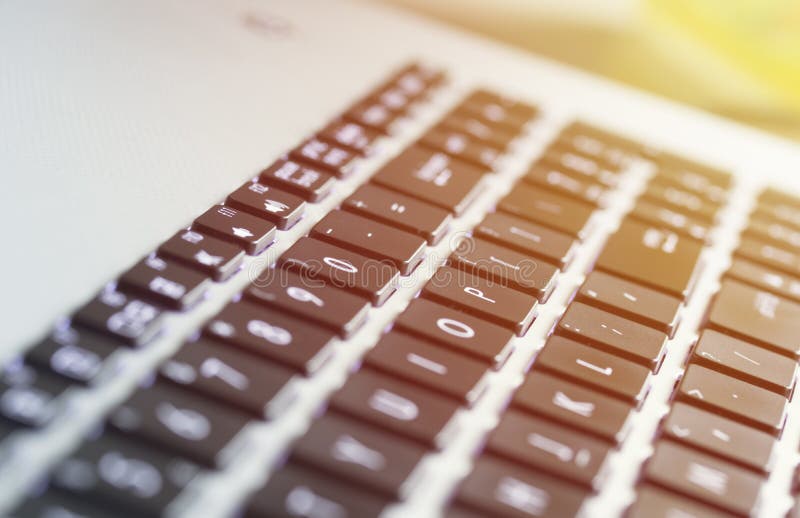 Laptop Keyboard Buttons Technology Sunlight Stock Photo - Image of girl ...