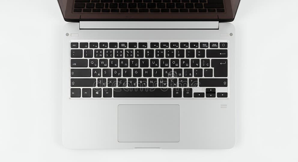 Laptop Keyboard Closeup Silver Ultrabook Design, Keys, Touchpad Modern ...