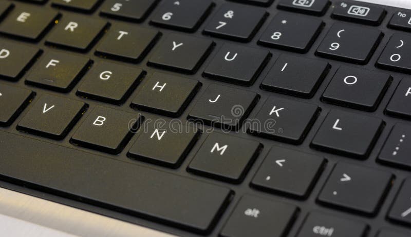 Laptop Keyboard Closeup View Top Side Stock Photo - Image of keypad ...