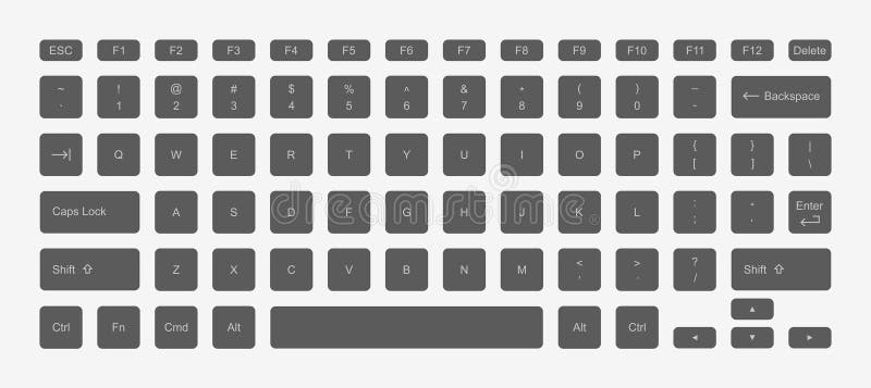 Laptop keyboard computer stock vector. Illustration of control - 214759046