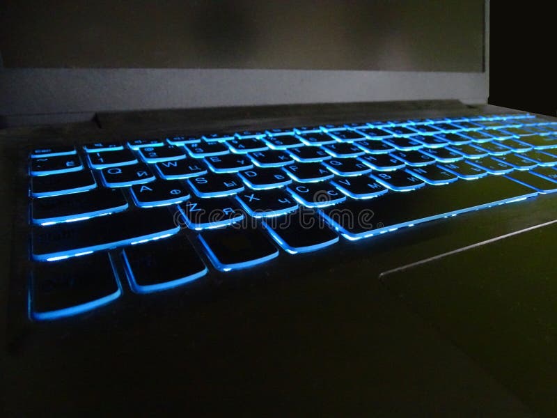 Laptop Keyboard in the Dark with Backlight Stock Image - Image of ...