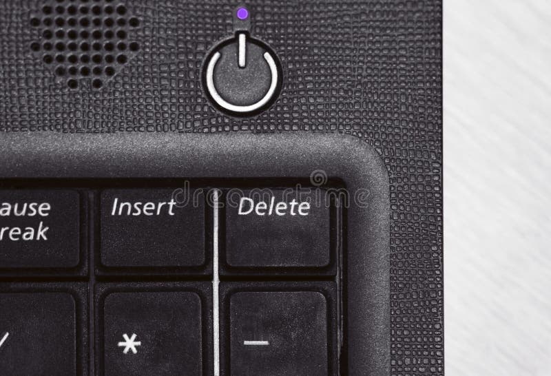 Laptop Keyboard with Delete Button in Black and White Stock Photo ...