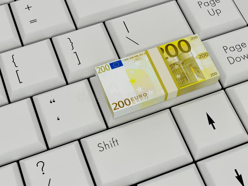 Laptop Keyboard with Euro Money Stock Illustration - Illustration of ...