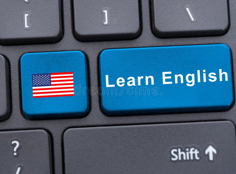 Laptop Keyboard with Learn English Button Stock Photo - Image of keypad ...