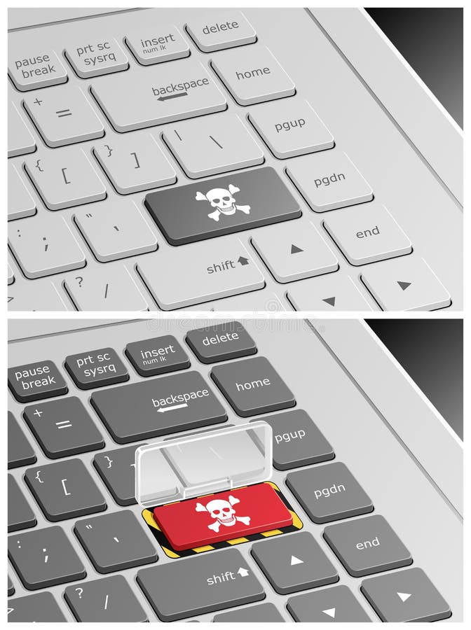 Laptop Keyboard with Pirate Buttons Stock Vector - Illustration of ...