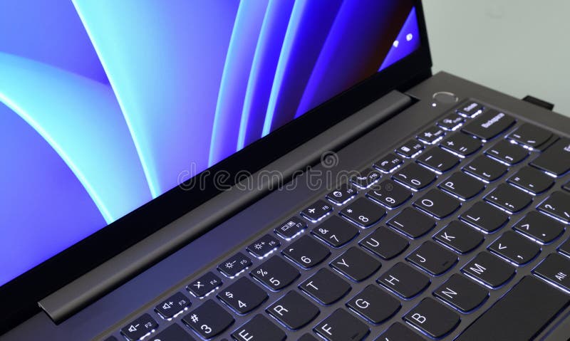 Laptop Keyboard with the Screen on Stock Photo - Image of open, desk ...