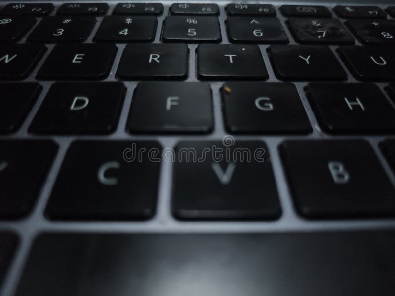 Laptop Keyboard Shot from a Low Angle Stock Image - Image of black ...