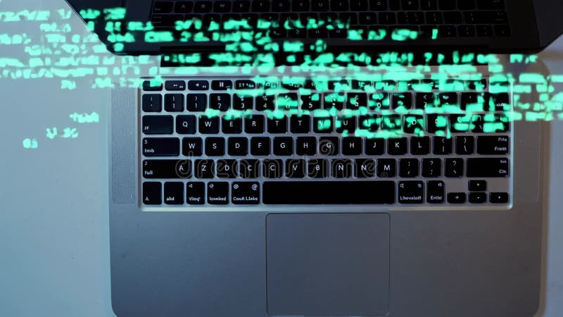 Laptop Keyboard Showing Projected Code Animation Stock Footage - Video ...