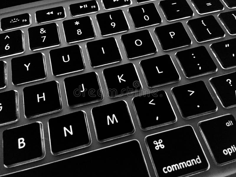 Laptop Keyboard Utitlixing Backlit Keys. Editorial Stock Photo - Image ...