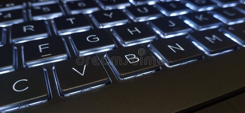 Laptop Keyboard with White Backlight Stock Photo - Image of multimedia ...