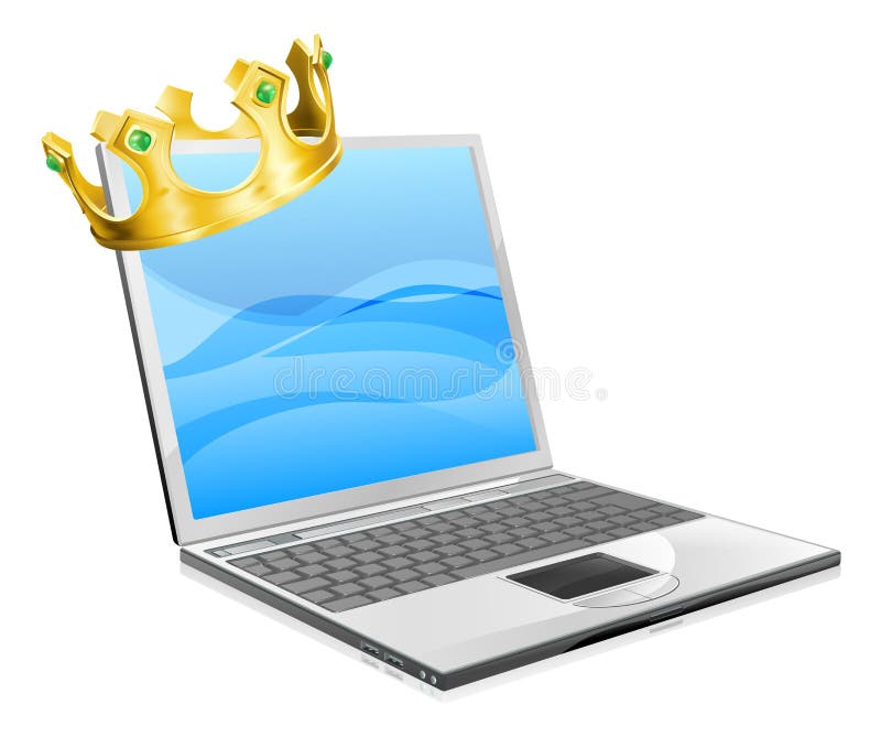 Laptop King stock vector. Illustration of blue, award - 25385991