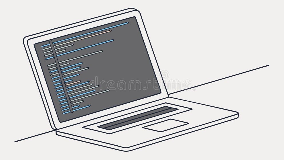 Laptop with Lines of Code for Software Development Concept, Vector Design Generative AI Stock ...