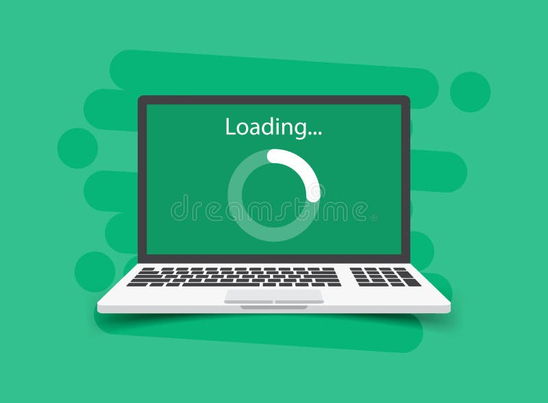 Laptop Loading Process Icon in Flat Style. Software Update Vector ...