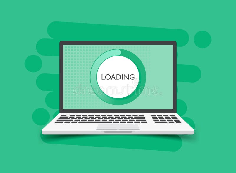 Laptop Loading Process Icon in Flat Style. Software Update Vector ...