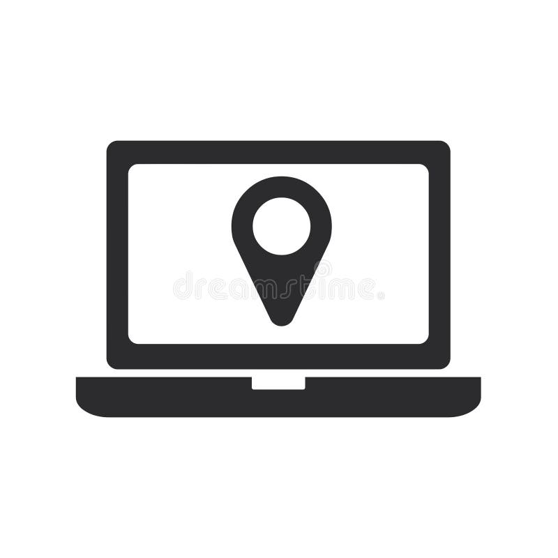 Laptop Location Icon. Navigation Symbol Stock Illustration ...