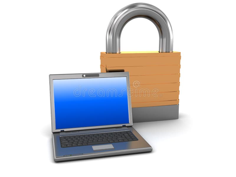 Laptop lock stock illustration. Illustration of shadow - 11093024