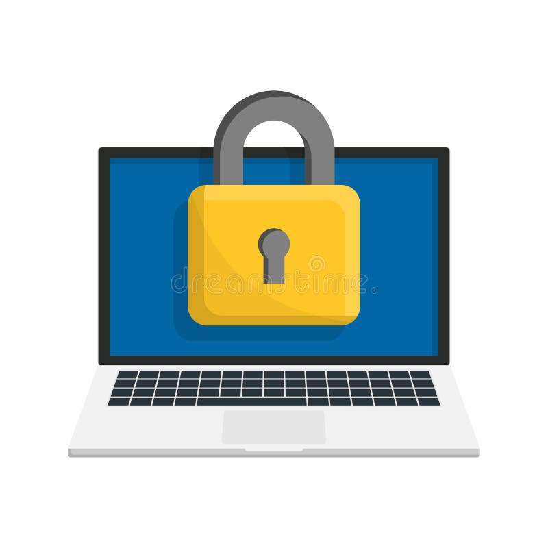 Laptop with Shield Icon, Web Security Concept, Internet Security Sign ... Laptop with Shield Icon, Web Security Concept, Internet Security Sign ...