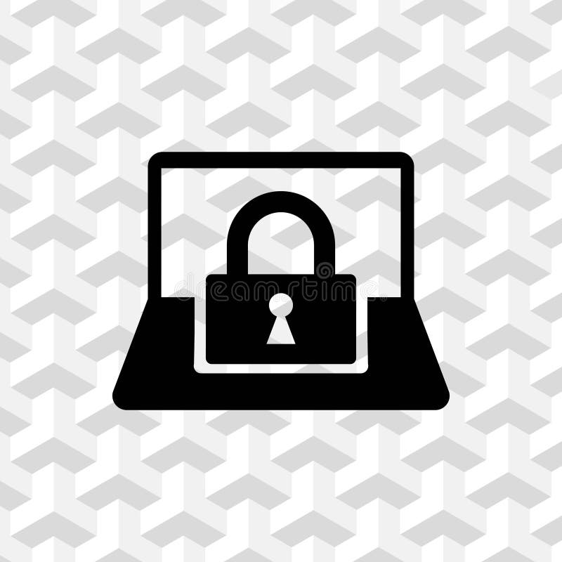Laptop Lock Icon Stock Vector Illustration Flat Design Stock Vector ...