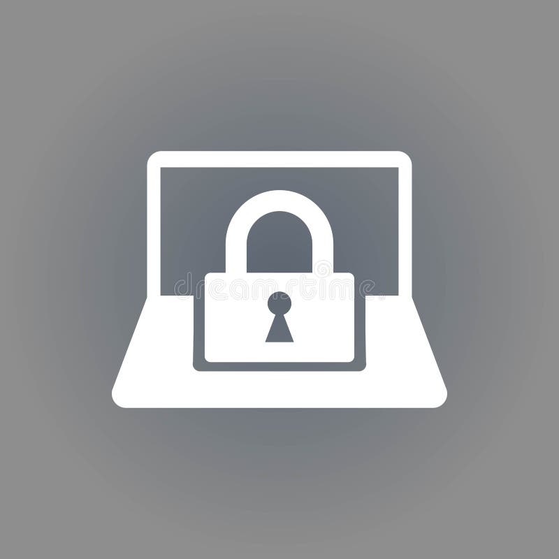 Laptop Lock Icon Stock Vector Illustration Flat Design Stock Vector ...