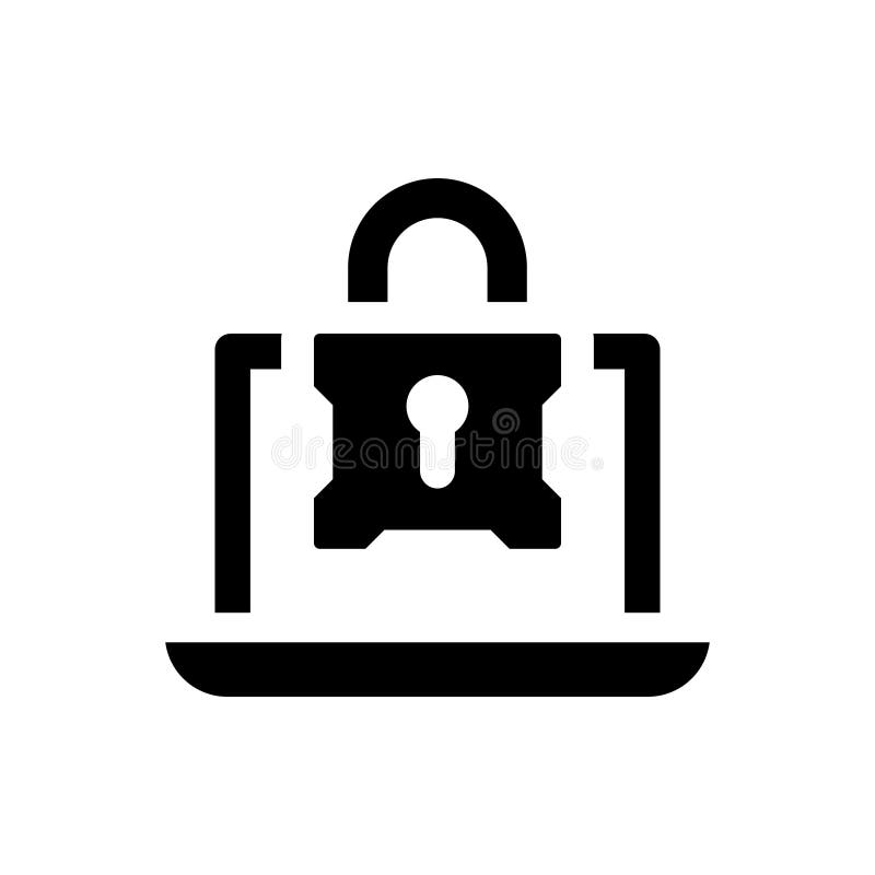 Laptop 3D with Lock and Key. Computer Security. Stock Illustration ...