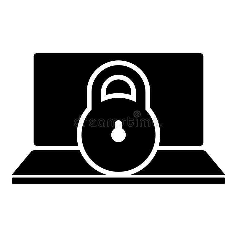 Laptop Lock Personal Data Security Cyber Access Concept Locked Padlock ...