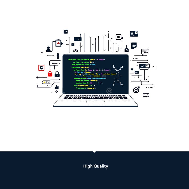 A Laptop with a Lock on the Screen Stock Image - Image of access ...