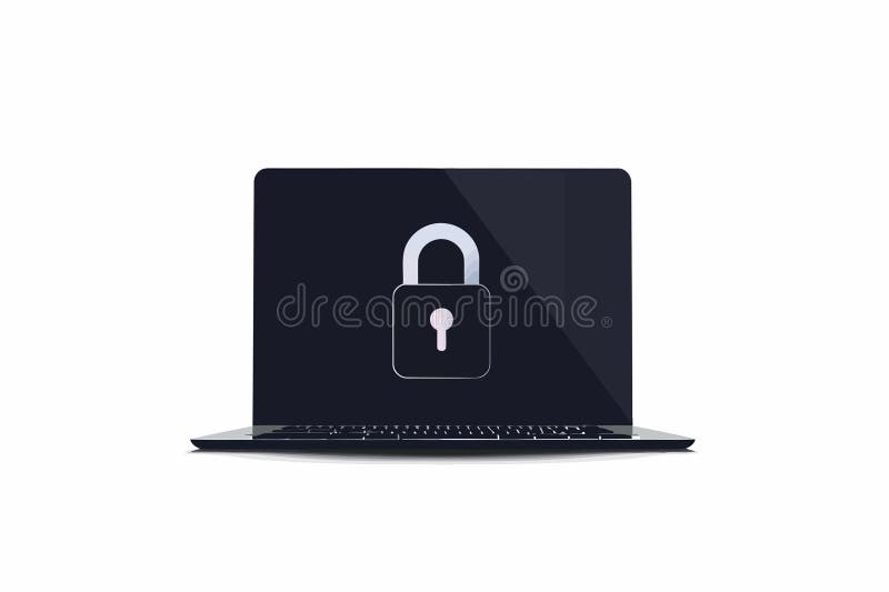 Laptop with Lock Symbol Isolated Vector Style Stock Vector ...