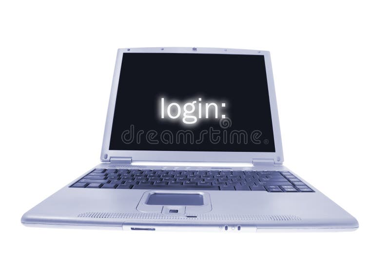 Laptop With Login On Monitor Stock Image - Image of equipment, password ...