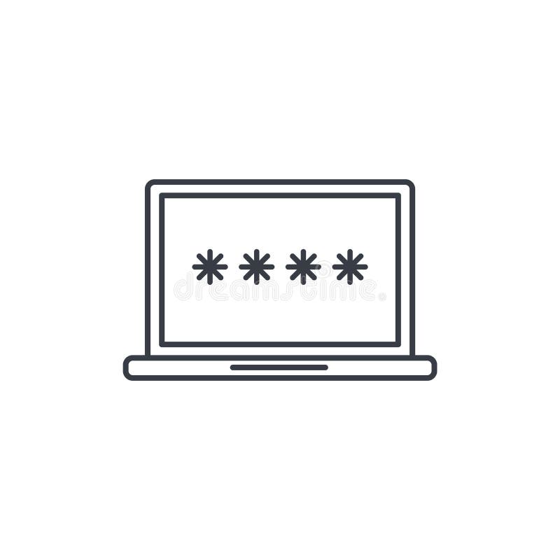 Laptop with Login Form Page on Screen. Vector Illustration Stock Vector ...