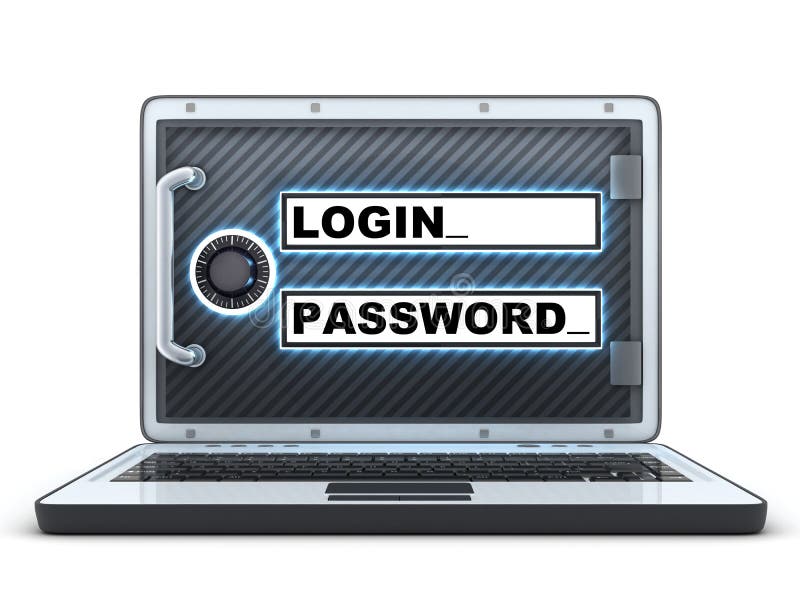 Laptop Login Icon, Simple Style Stock Vector - Illustration of ...