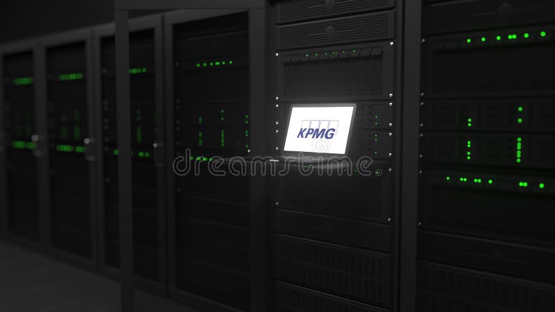 Laptop with the Logo of KPMG on the Screen in a Server Room. Conceptual ...