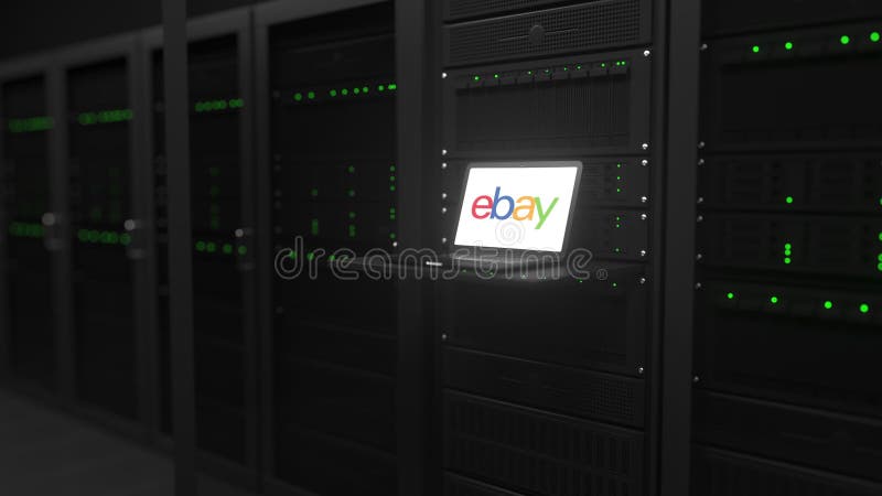 EBAY Logo on the Screen in a Modern Server Room. Conceptual Editorial ...