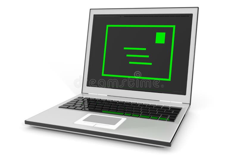 Laptop mail. stock illustration. Illustration of green - 23641530