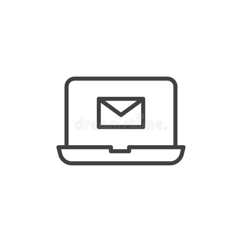 Laptop with a Letter Envelope Icon Vector Stock Vector - Illustration ...