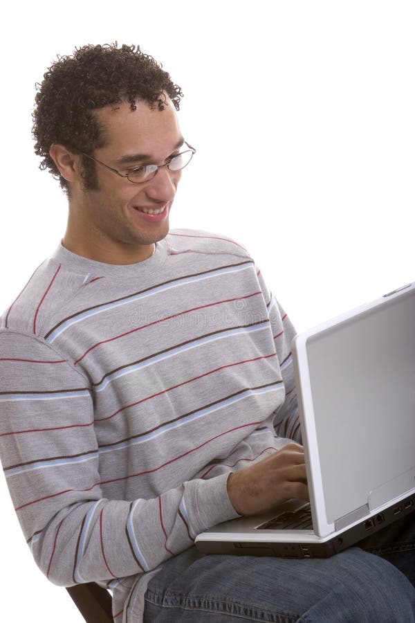 Laptop Man stock image. Image of teenager, laptop, white - 1746967