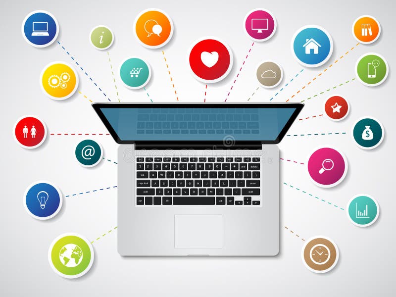 Social media icons stock vector. Illustration of color - 13200270