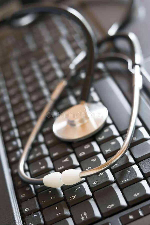 Medical Stethoscope and Laptop and Books. Stock Photo - Image of ...