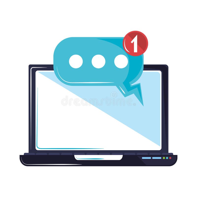 Laptop Message Notification Stock Vector - Illustration of isolated ...