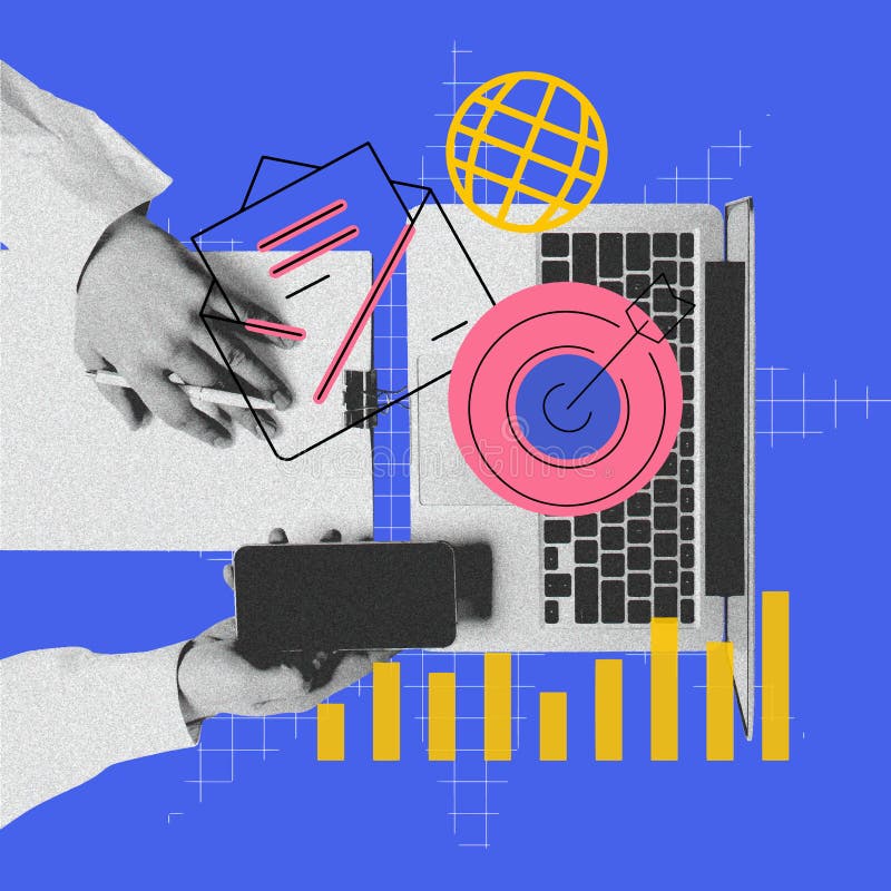Laptop, Mobile Phone and Analytics. Visual Aid for Online Courses ...