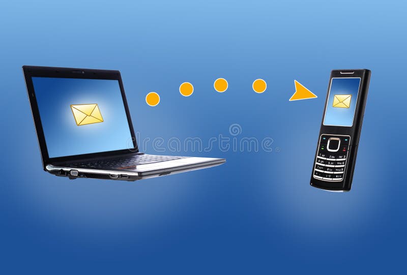 Laptop and Mobile Phone. Communication Concept. Stock Image - Image of ...