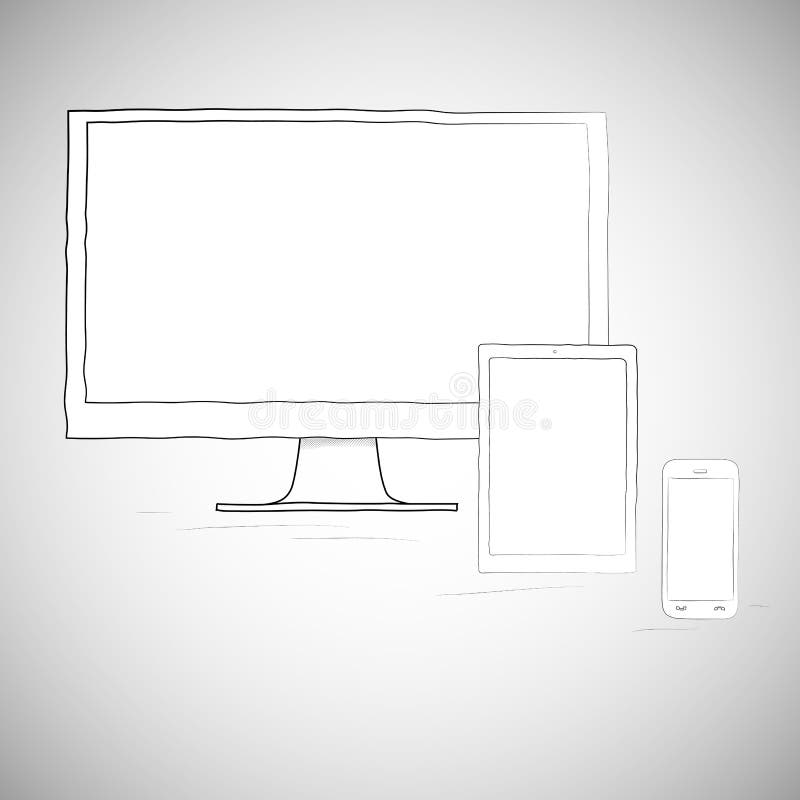 Laptop, Mobile Phone and Tablet, Electronic Stock Vector - Illustration ...